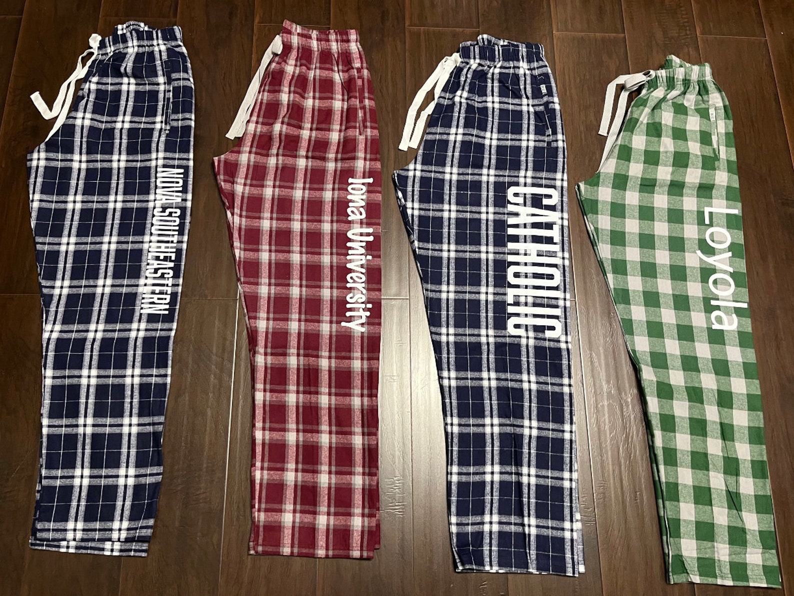 Custom Flannel Jogger Pajama Pants, Personalized College Pjs, Create ...