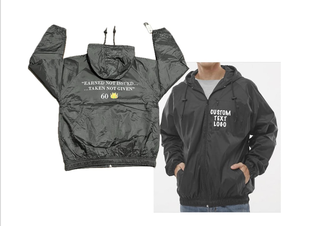 Custom UNISEX Full Zip up Rain Jacket,custom Hooded Coach Jacket,custom ...