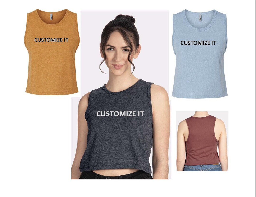 Custom Women's Festival Crop Tank-next Level, Women Fashion Racerback ...
