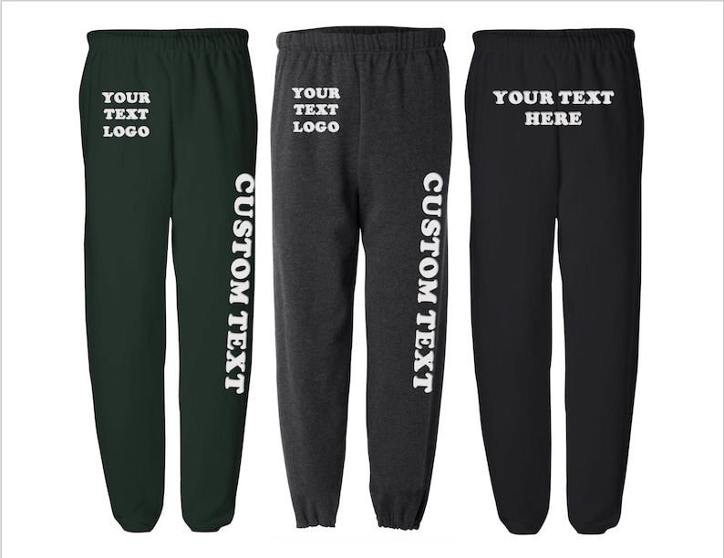 Custom Unisex Jogger Sweatpants, Personalized Team Apparel, Custom Logo ...