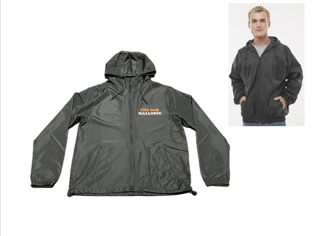 Custom Full Zip up Unisex Rain Jacket, Custom Hooded Coach Jacket ...
