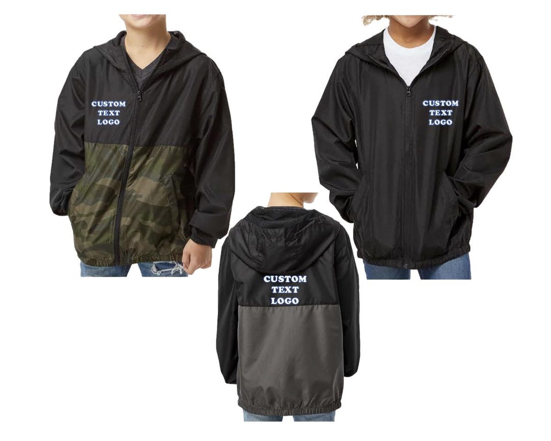 Custom Unisex Youth Windbreaker Jacket,personalized Logo Rain Jacket ...