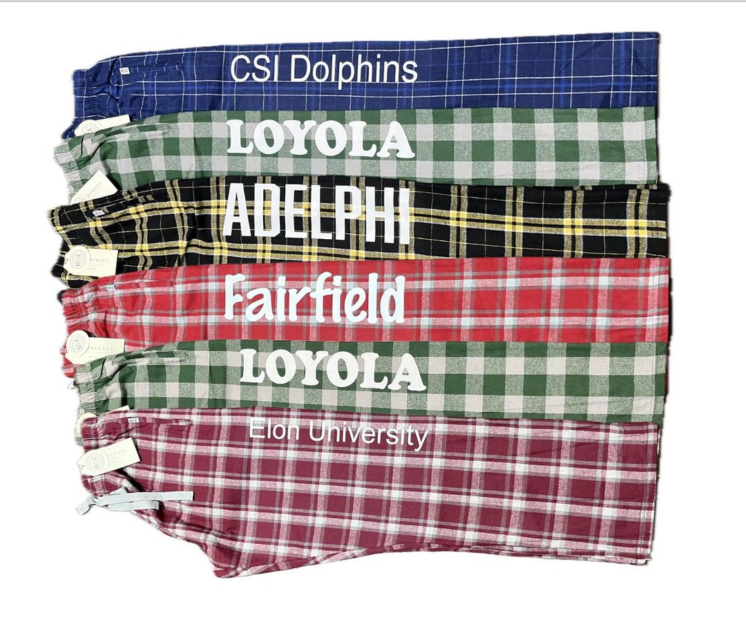 CUSTOM Women Flannel Pajama Graduation Pants, Custom Senior Class of ...