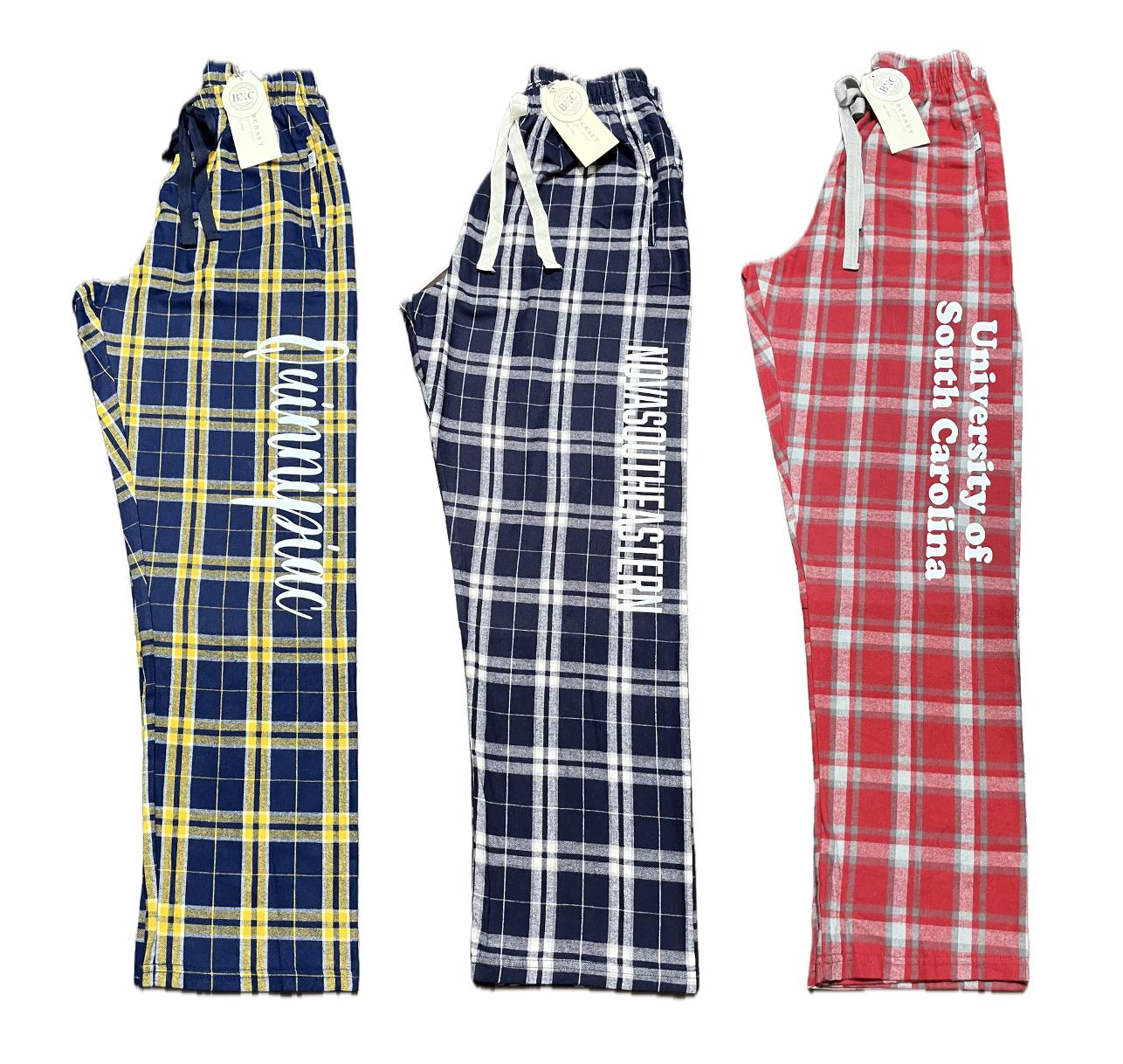 Custom Flannel Jogger Pajama Pants, Personalized College Pjs, Create ...