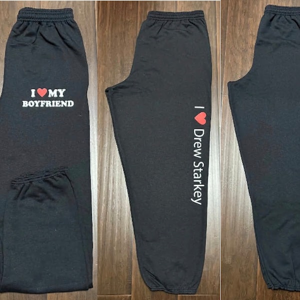 I Love My Bf Sweatpants - Etsy
