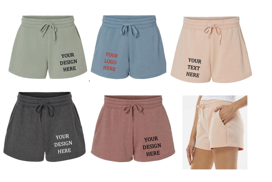Custom Women Text Fleece Shorts, Women's California Wave Wash ...