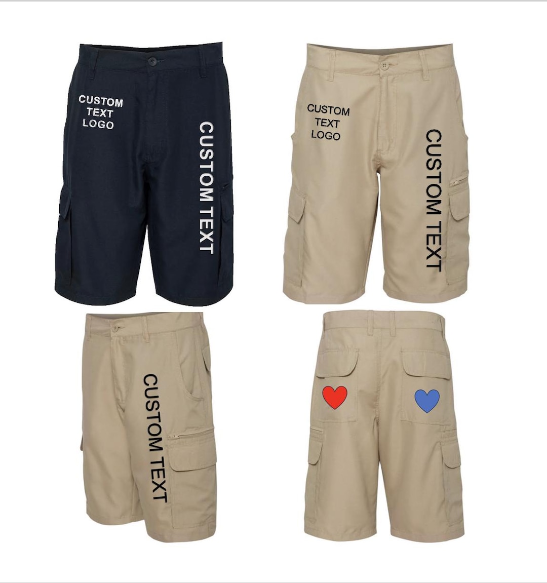 Custom Men's Microfiber Cargo Shorts, Personalized Cargo Sport Shorts ...