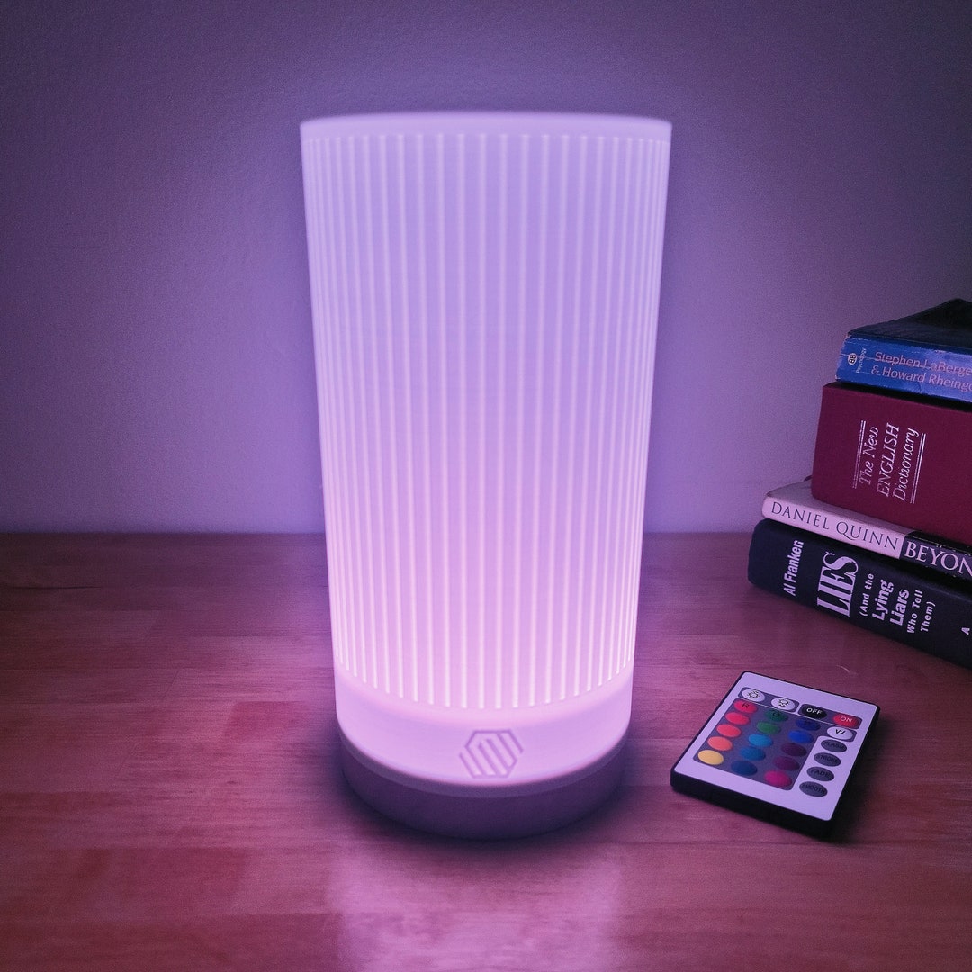 Ribbed RGB LED Desk Table Lamp Accent Mood Lighting Nightlight 3D ...