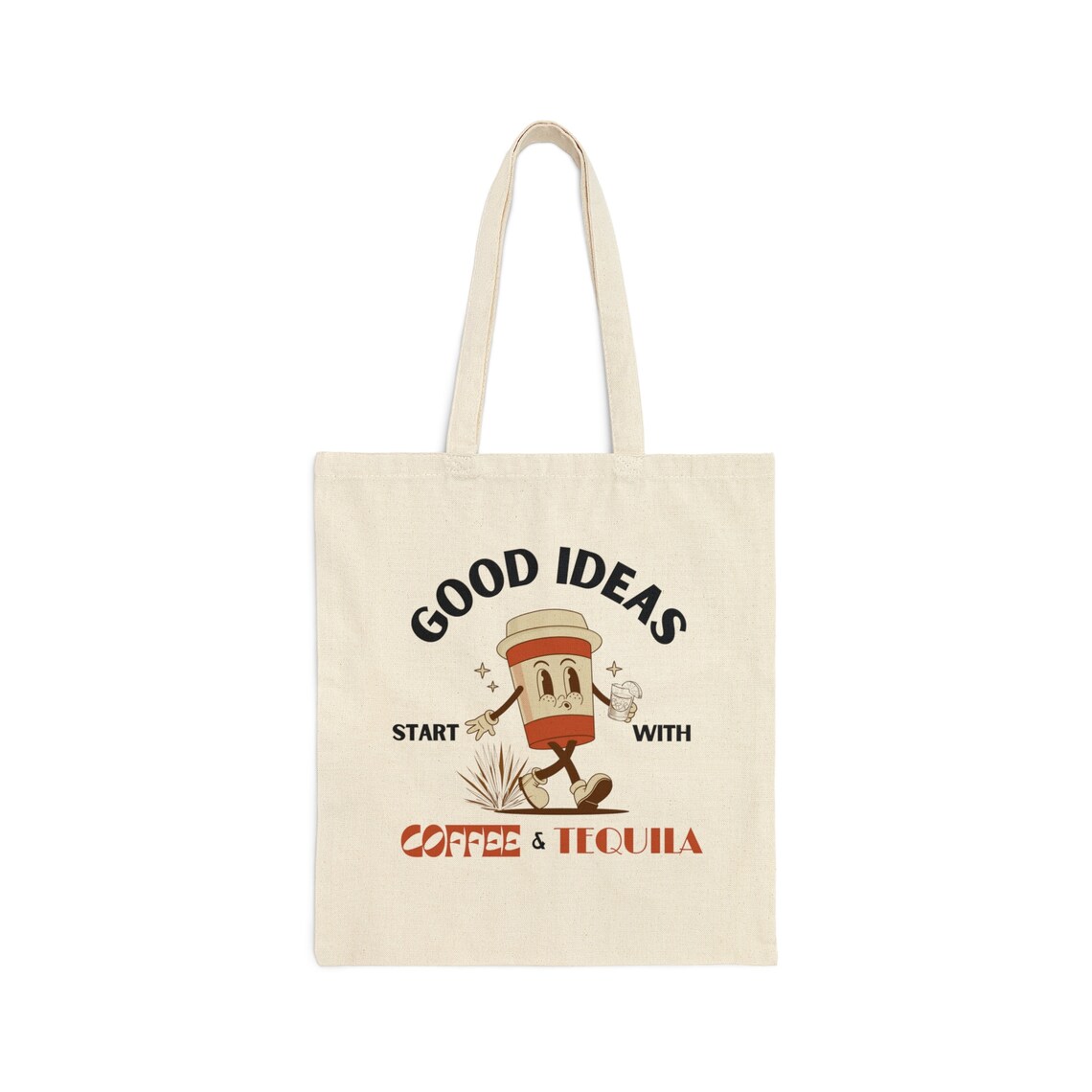 Retro Coffee Tote Bag, Aesthetic Trendy Canvas Bag, Present Idea for ...