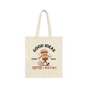 Retro Coffee Tote Bag, Aesthetic Trendy Canvas Bag, Present Idea for ...