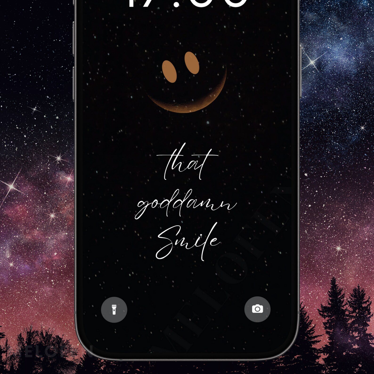 That Goddamn Smile iPhone Wallpaper Digital Download Moon Smile Art ...