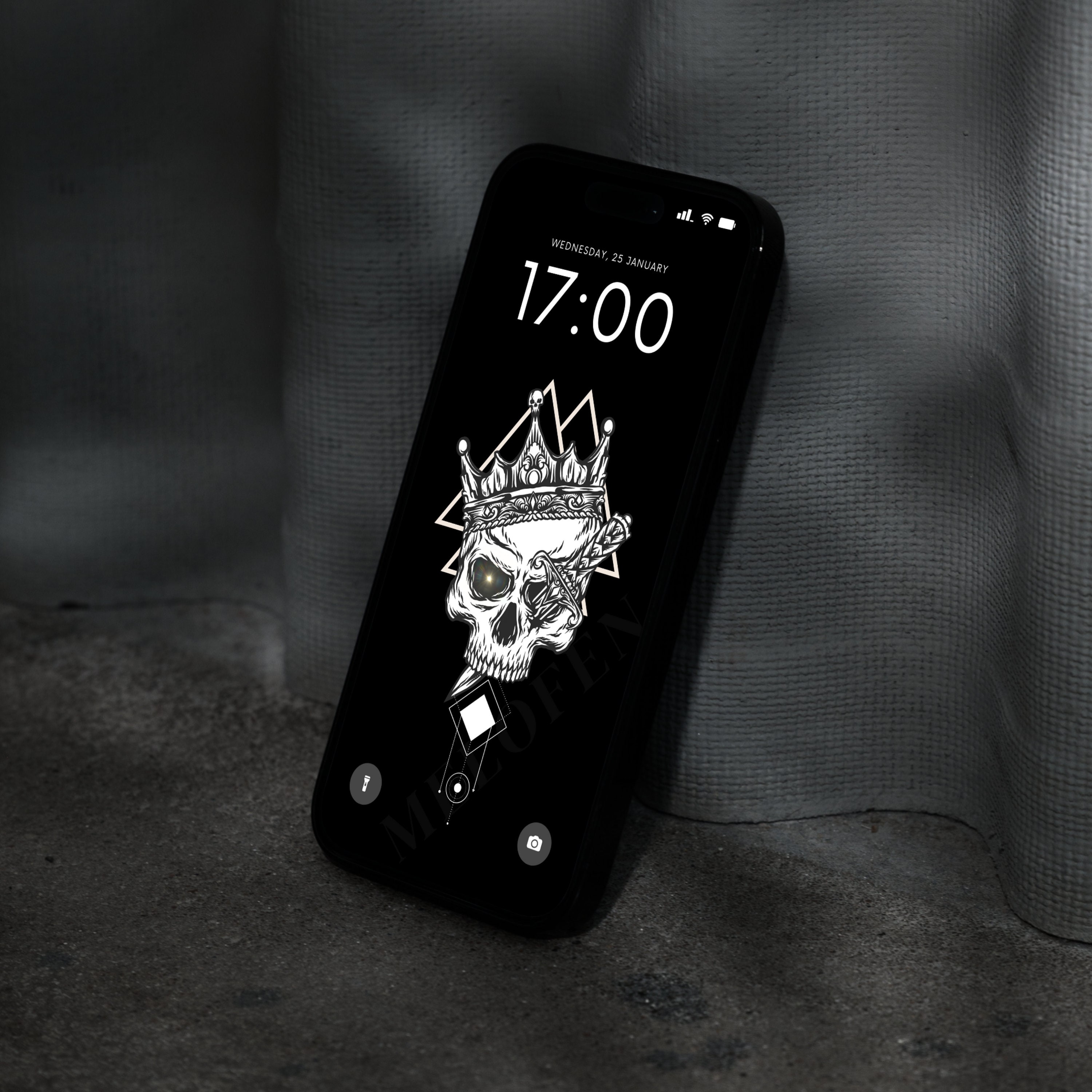 Skeleton Skull Crown iPhone Wallpaper Mystical Geomatric Human Bones ...