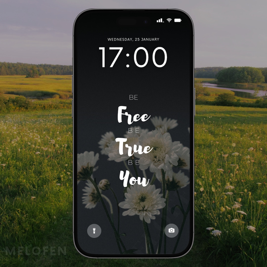 Be Free Be True Be You iPhone Wallpaper Inspirational Quote Digital ...
