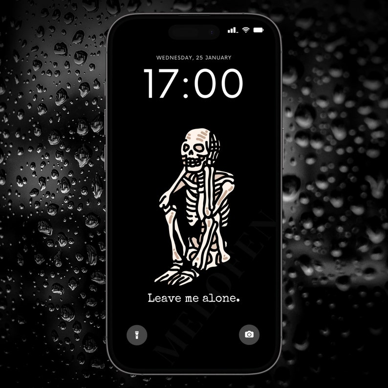 Leave Me Alone Skeleton Skull iPhone Wallpaper Introvert Gothic Phone ...