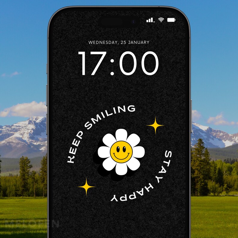 Smiling Flower iPhone Wallpaper Keep Smiling, Stay Happy Quote Positive Vibes Phone Background ...