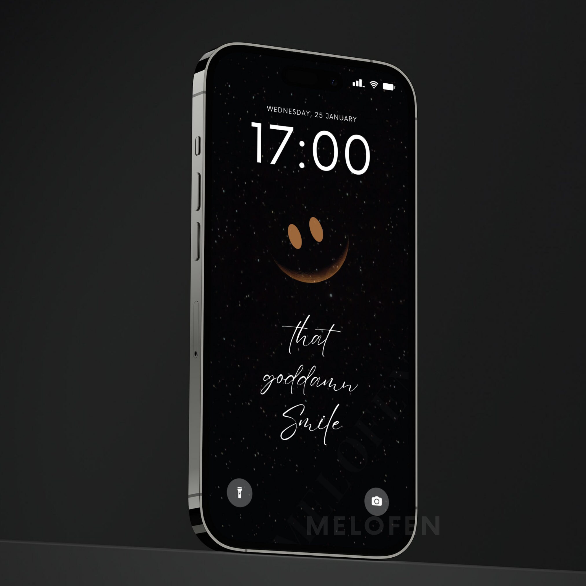 That Goddamn Smile iPhone Wallpaper Digital Download Moon Smile Art ...