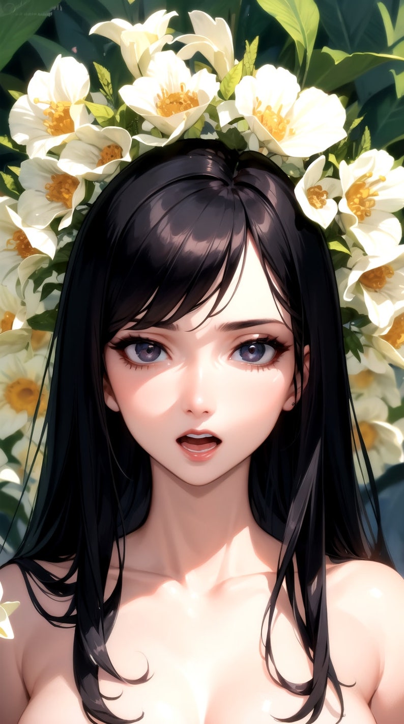100 Ahegao Face Waifu Ai Vol 1 Anime Girls Closeup Portraits With Open Mouth Poster And Wallpaper