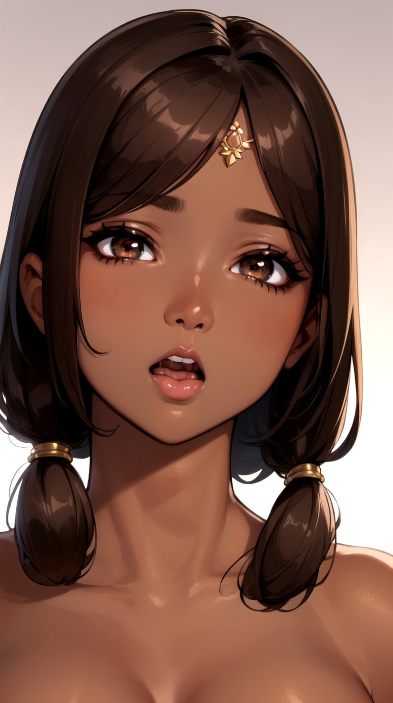 100 Ahegao Face Waifu Ai Vol 1 Anime Girls Closeup Portraits With Open Mouth Poster And Wallpaper