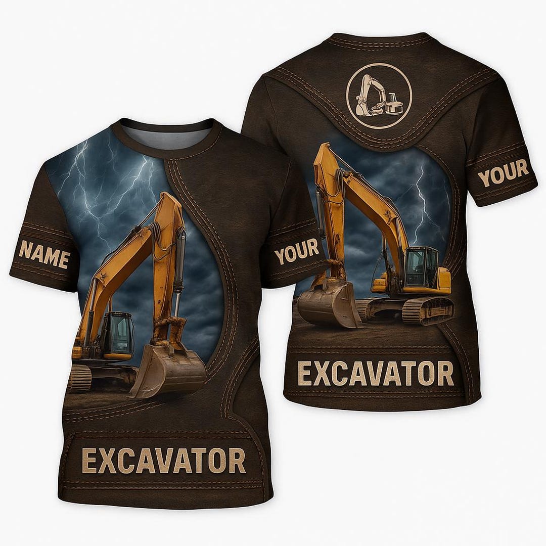 Custom Excavator Shirt – Heavy Equipment Operator 3D Printed T-shirt - Etsy