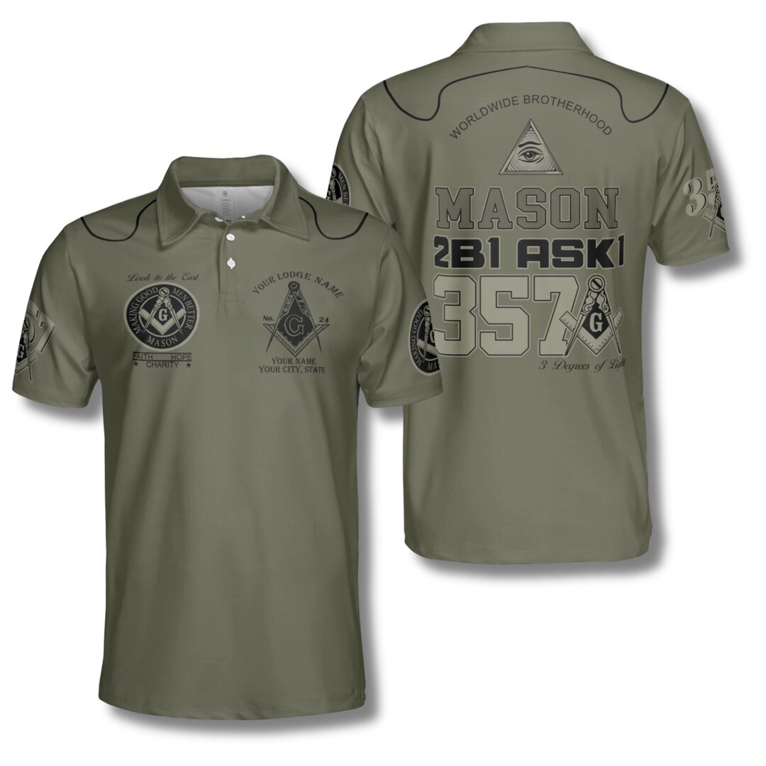 Personalized Masonic Polo Shirt, Custom Lodge Name & Number, Your Name ...