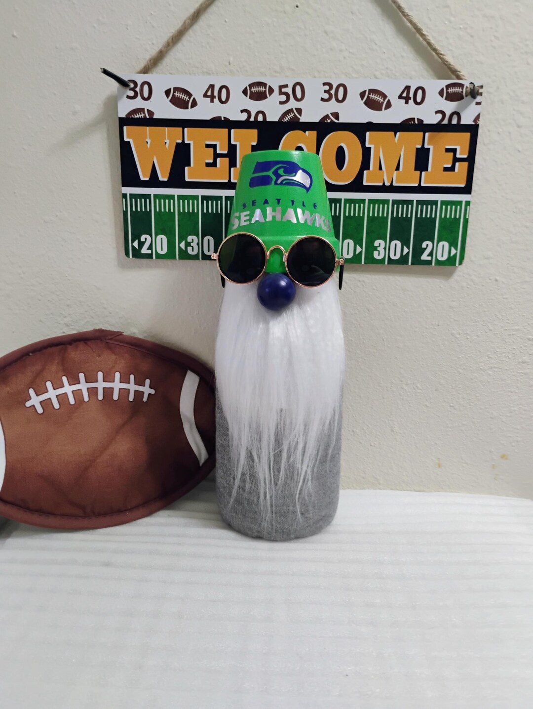 Seattle Seahawks Football Gnome - 10in Handmade NFL Decor - Etsy