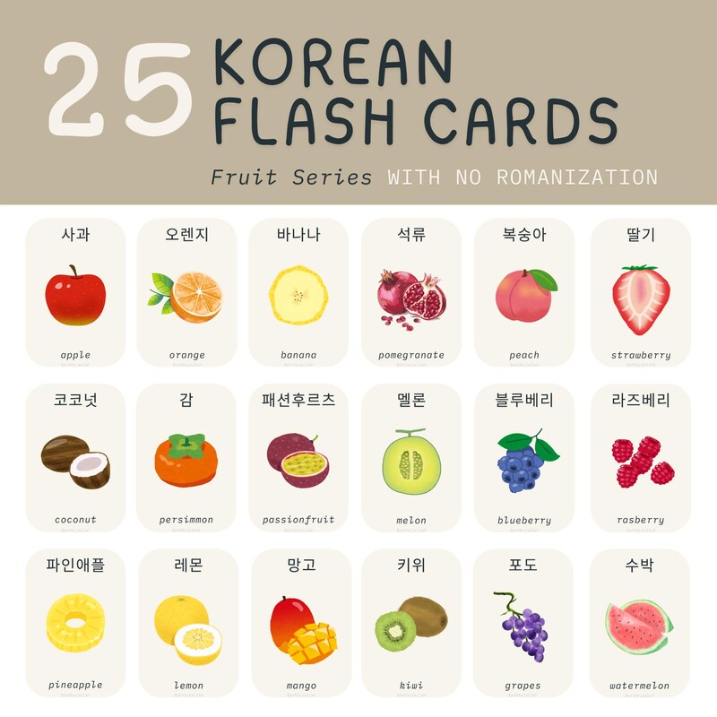 Korean Flashcards - Etsy