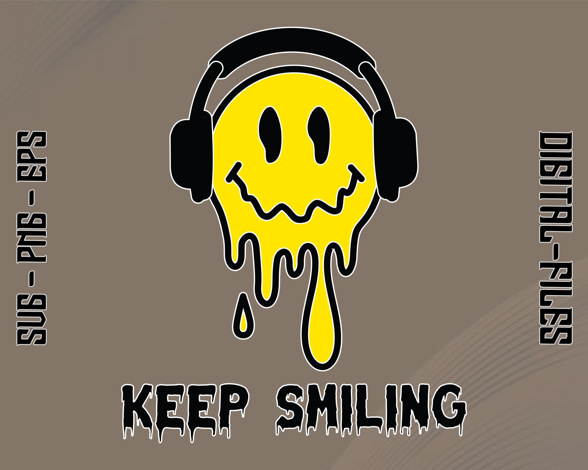 Drippy Smiley Svg, Keep Smiling Svg, Groovy Face Svg, Melted Face Svg ...