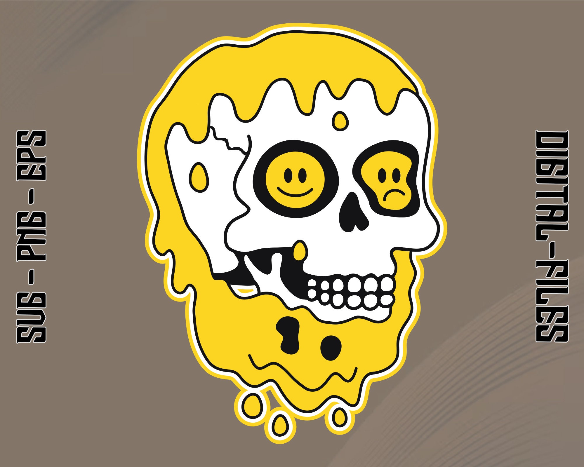 Drippy Smiley Skull Svg Melting Smiley Skull Svg Smiley - Etsy