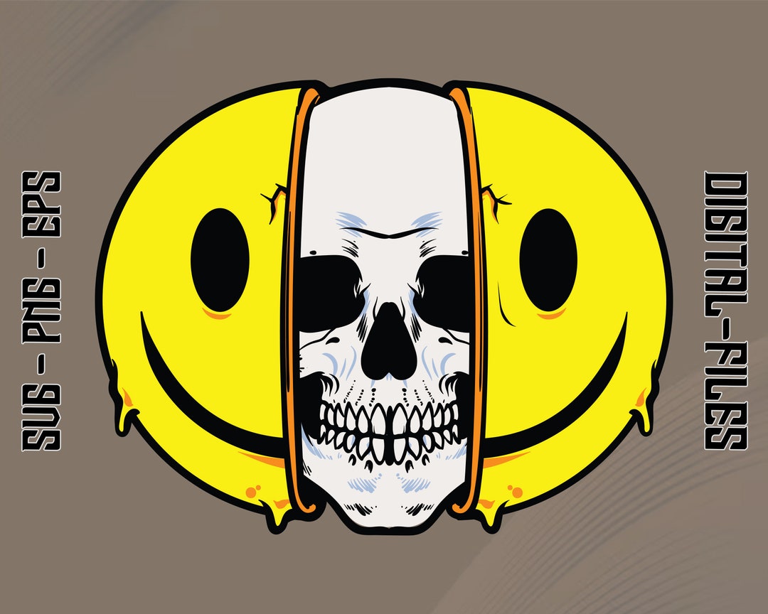 Smiley Skull Face Svg, Smiley Skull Svg, Smiley Skeleton Face Svg ...