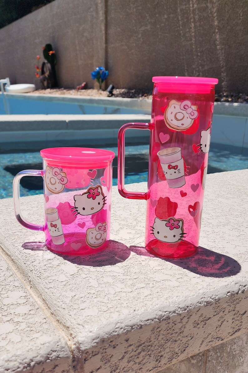 Hello Kitty Glass Cups - Etsy