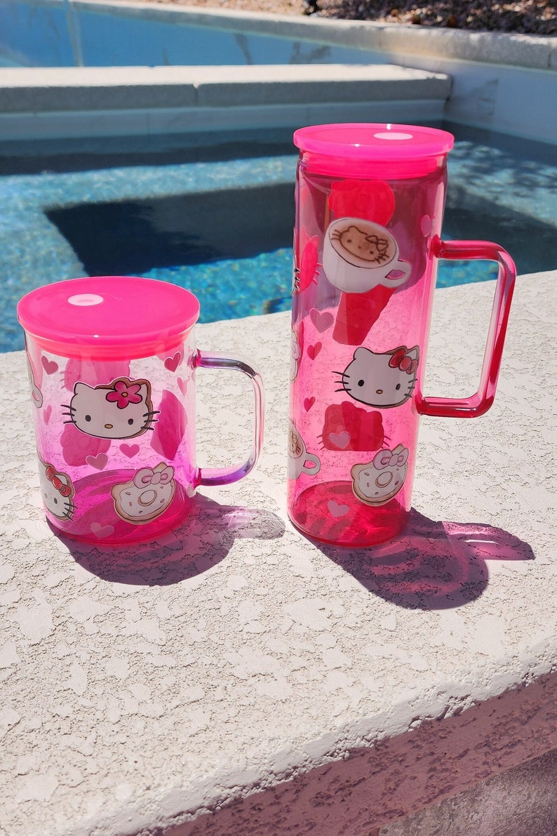 Hello Kitty Glass Cups - Etsy