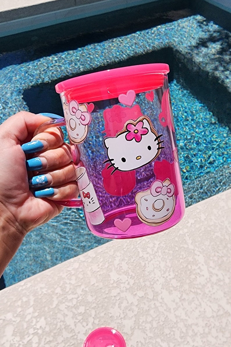 Hello Kitty Glass Cups - Etsy