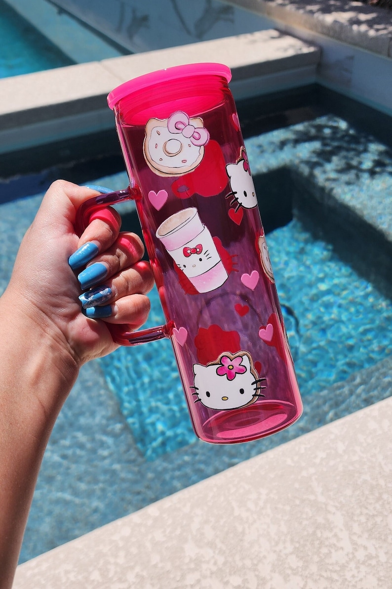 Hello Kitty Glass Cups - Etsy