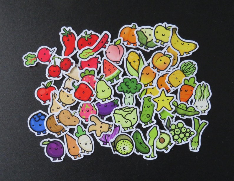 Stickers - Fruit and Veg - Vegetables - Sticker - Red - Purple - Green ...