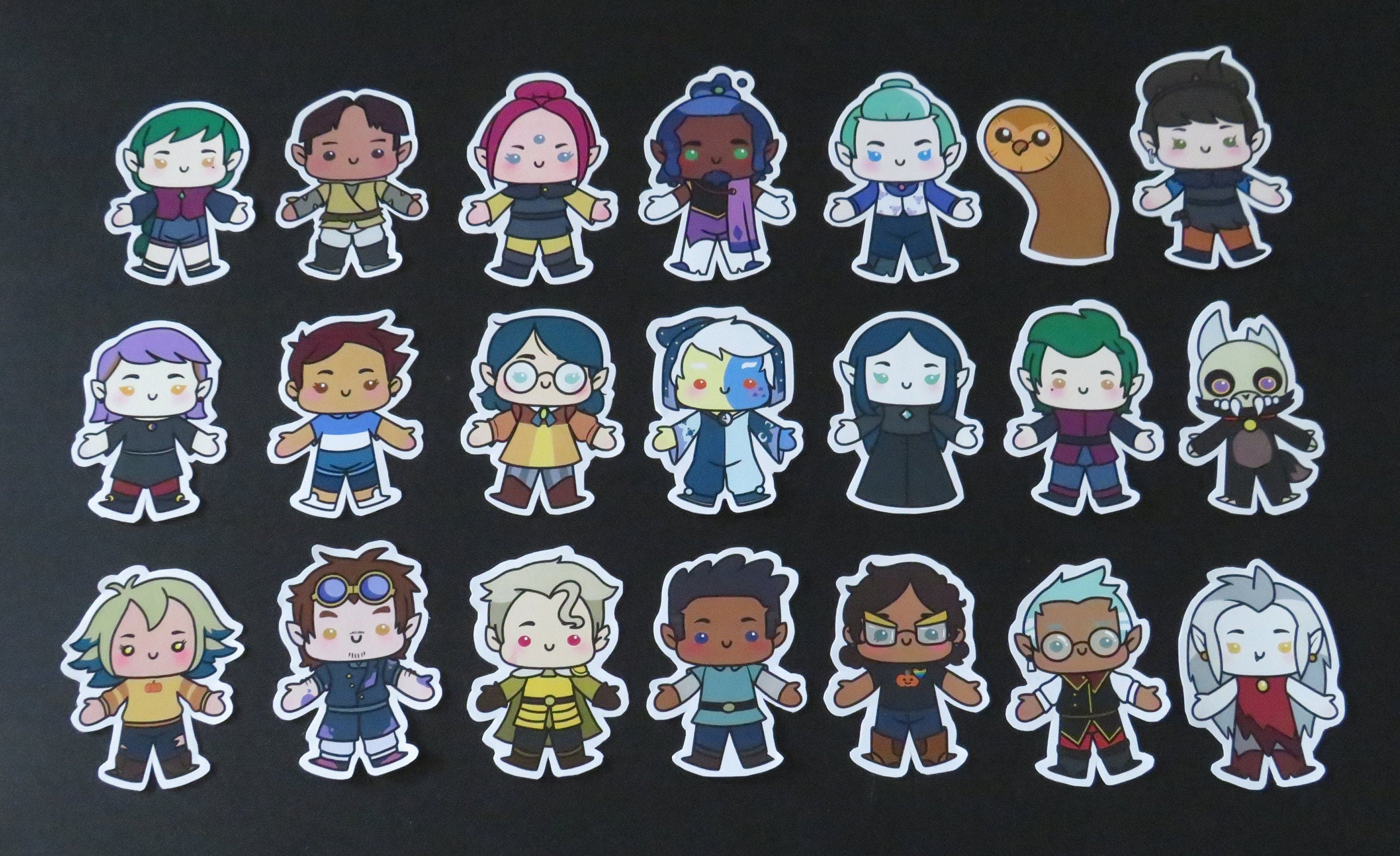 Chibi Stickers the Owl House Pin Luz Amity Eda King Hooty Hunter Willow ...
