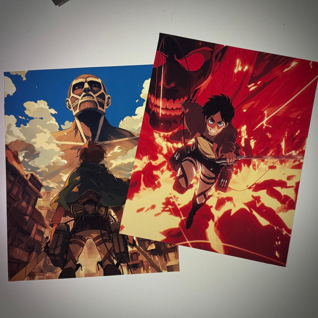 Attack on Titan Art Print Posters Set, 170gsm Photo Matte Paper 8in X ...