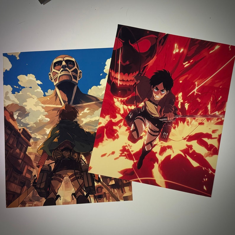 Attack on Titan Art Print Posters Set, 170gsm Photo Matte Paper 8in X ...
