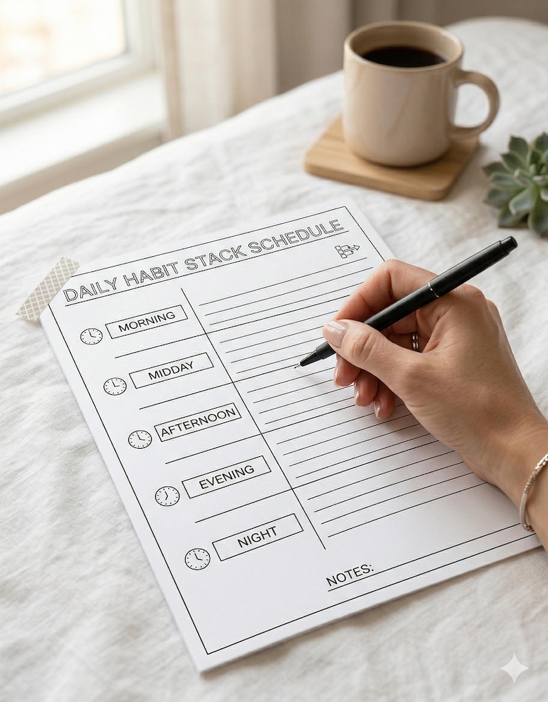 Habit Stacking Planner | Daily Tracker, 30-day Challenge (PDF Download ...