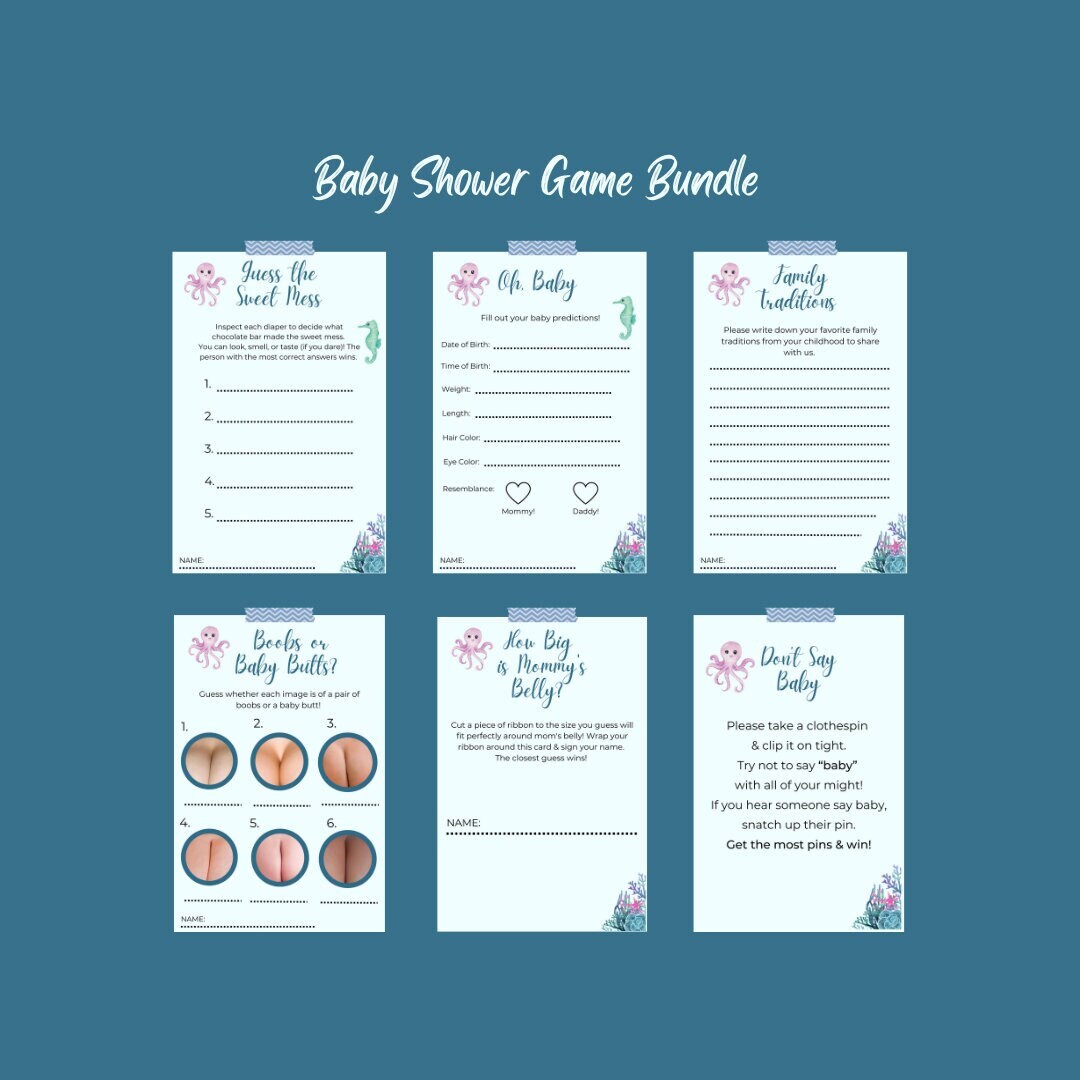 Baby Shower Game Bundle - Etsy