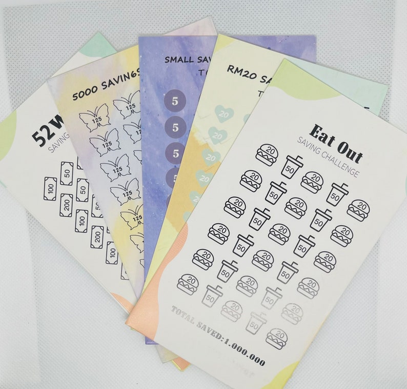 52 Week Saving Challenge Envelopes, Reusable Envelope Saving Money Cash ...