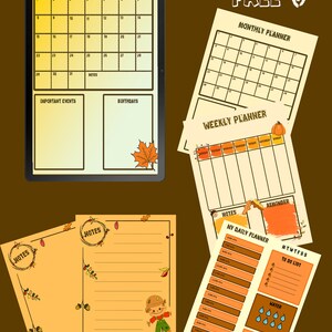 Autumn / Fall Daily , Weekly and Monthly Planner Plus Notes - Etsy