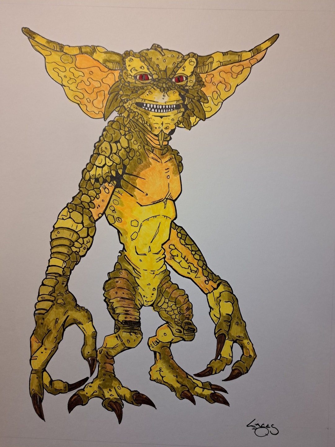 Gremlin Watercolor and Ink Original Drawing - Etsy