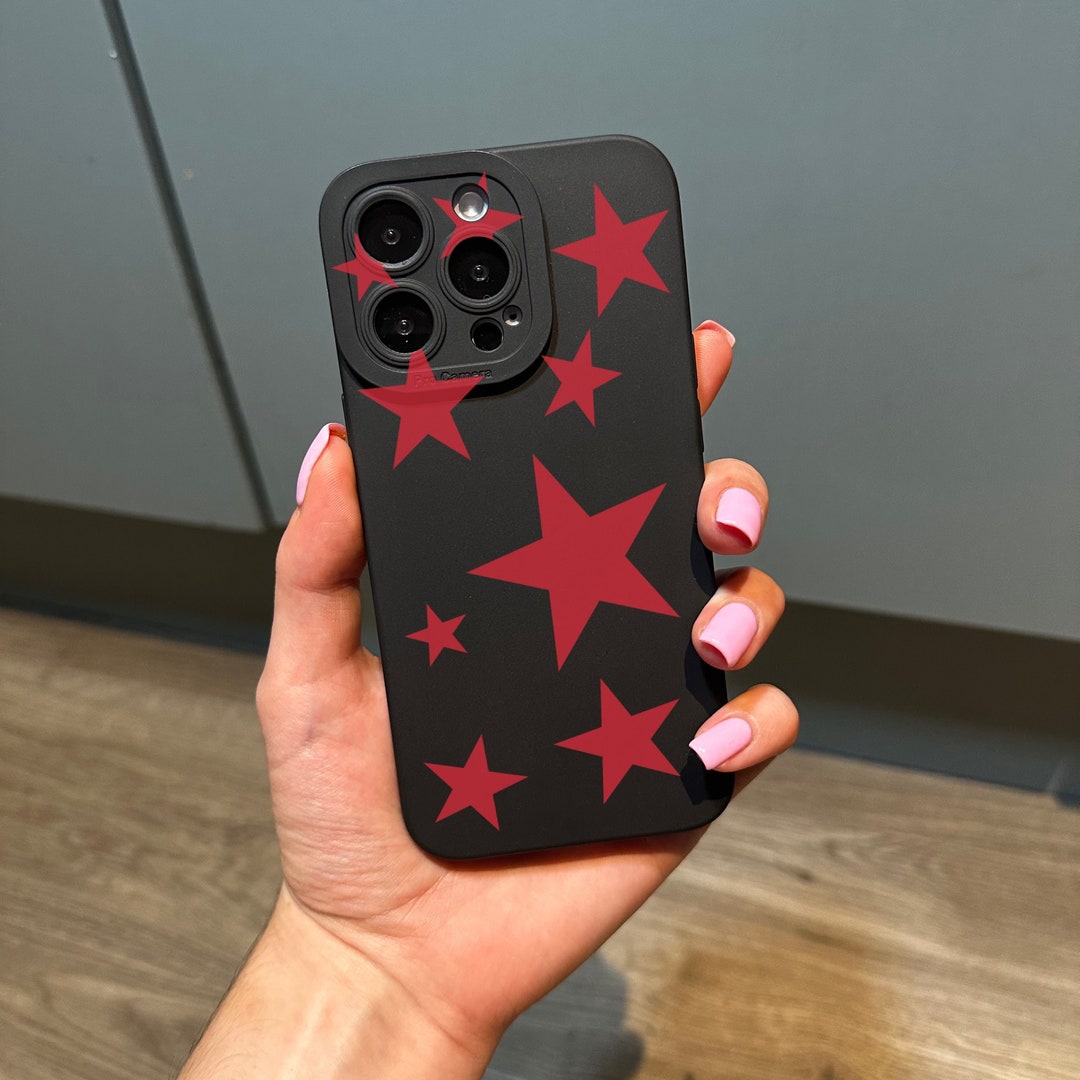 Red Star Black Phone Case for iPhone 15 14 13 12 11 11 Pro Max Mini 7 8 ...