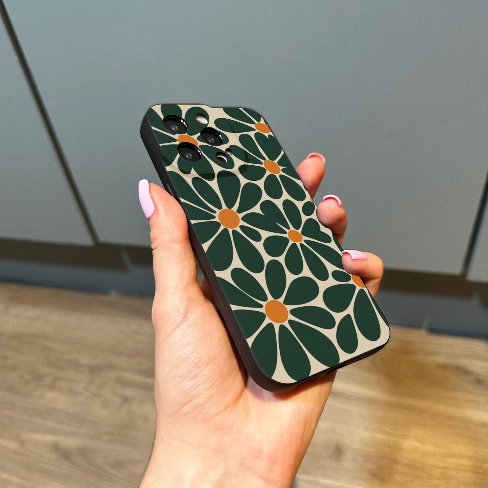 Retro Abstract Floral Print Pattern Phone Case for iPhone 17 16 15 14 ...