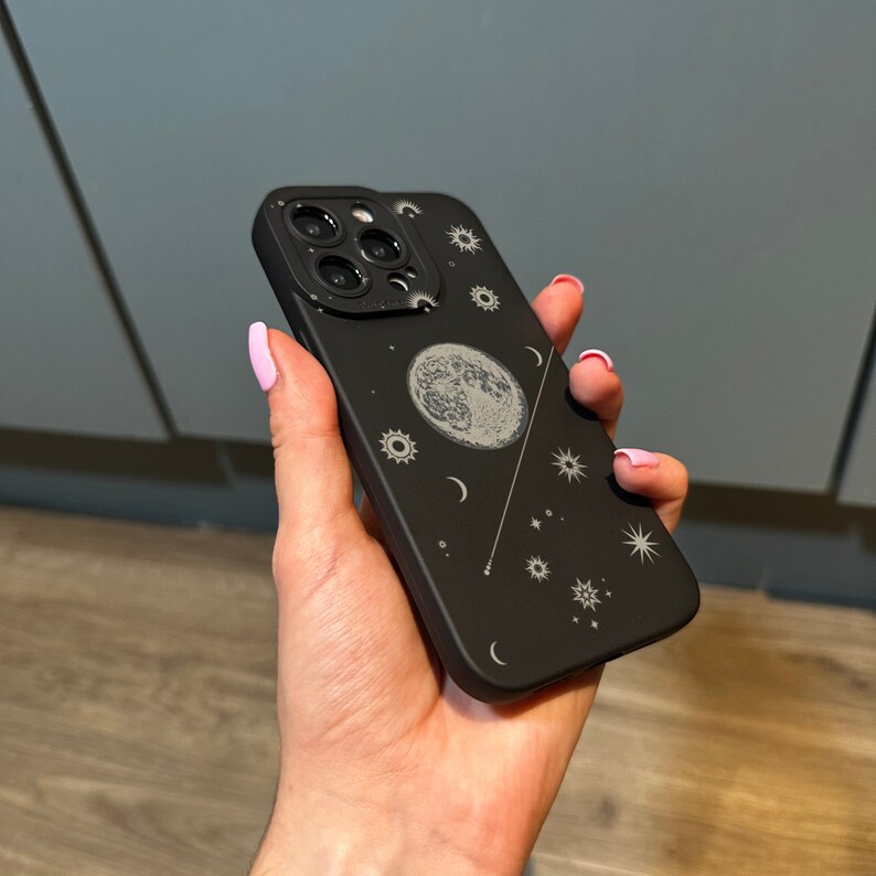 Space Star Phone Case With Moon for iPhone 15 14 13 12 11 11 Pro Max ...