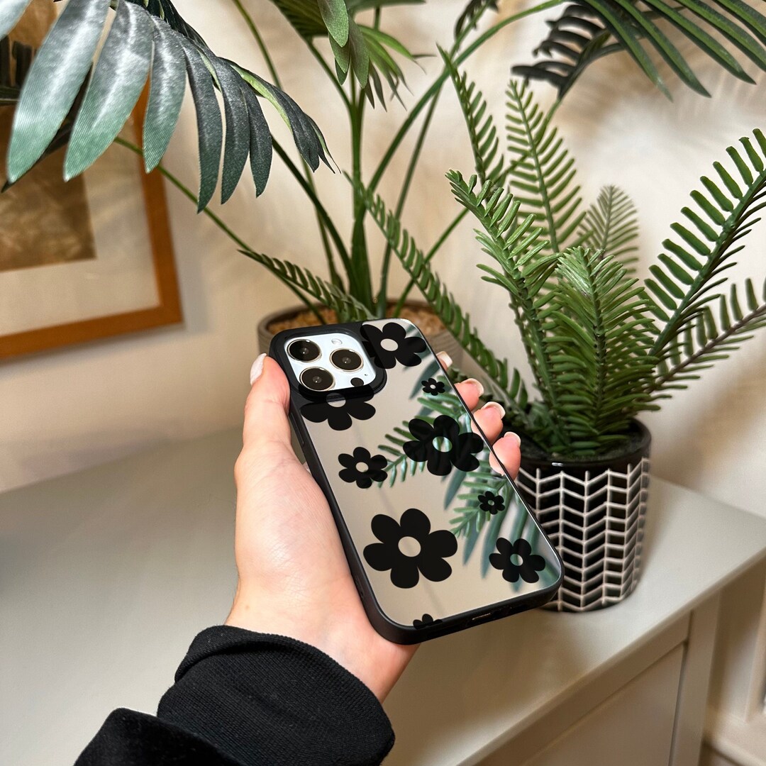 Floral Print Mirror Phone Case for iPhone 15 14 13 12 11 11 Pro Max ...