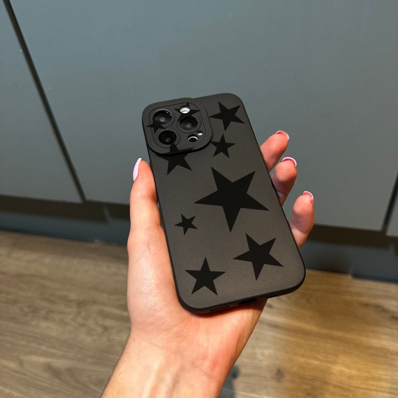 Black Star Phone Case for iPhone 15 14 13 12 11 11 Pro Max Mini 7 8 XR ...