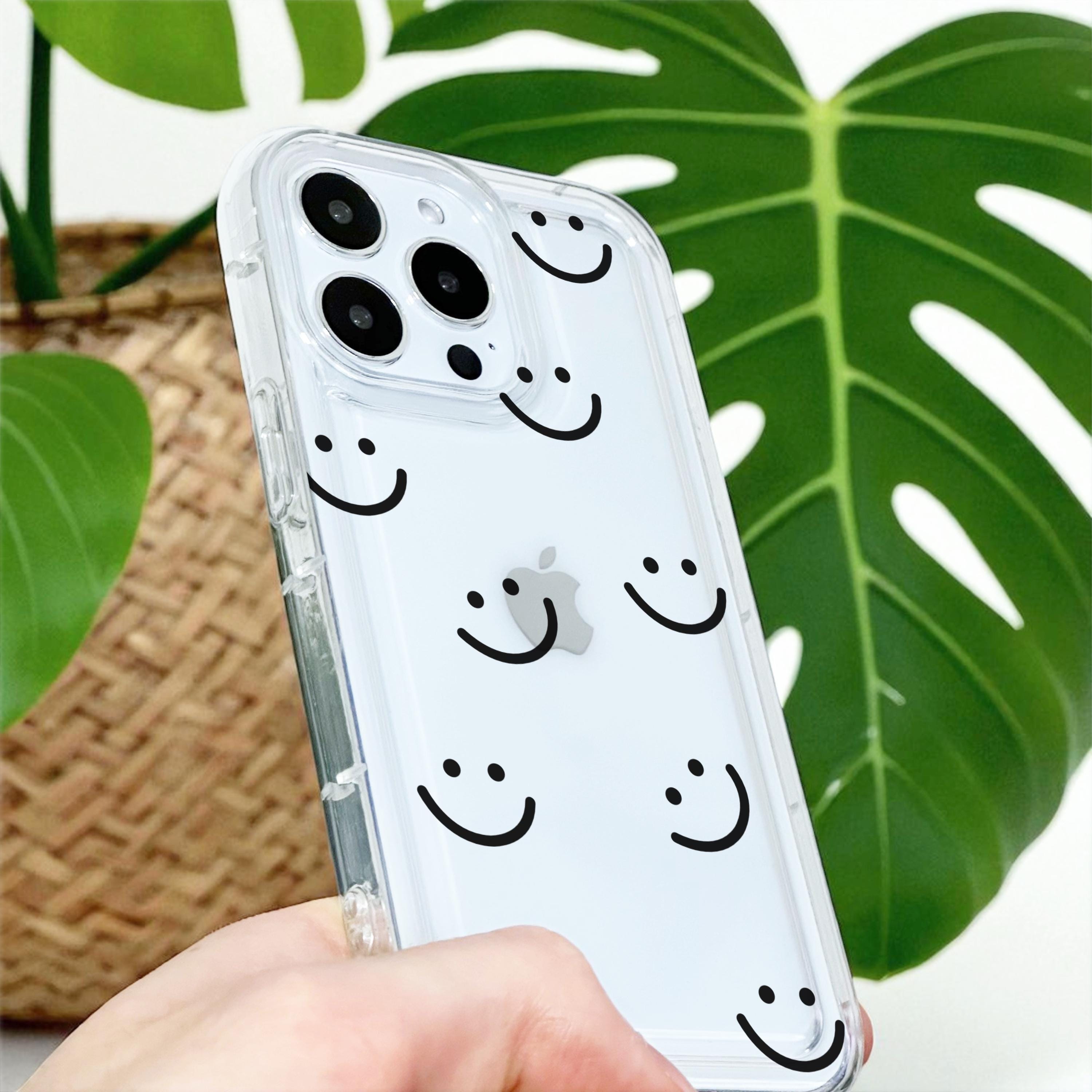 Smile Happy Pattern Clear Phone Case for iPhone 17 16 15 14 13 12 11 11 ...