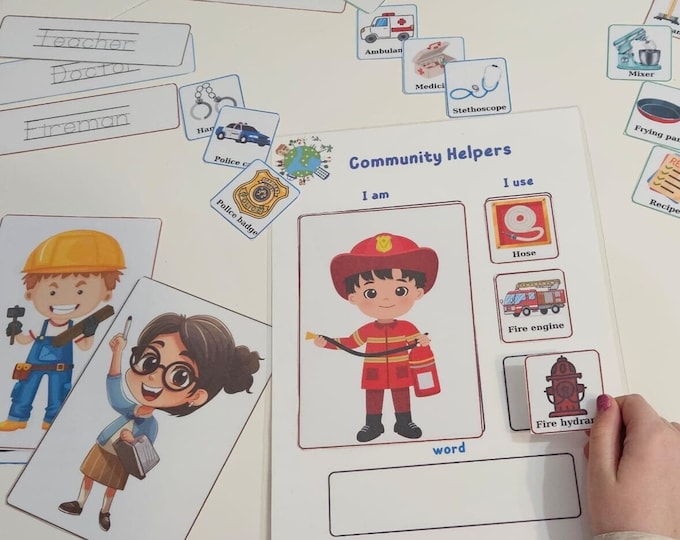 Community Helpers, Occupation Printable, Matching Game, Preschool ...