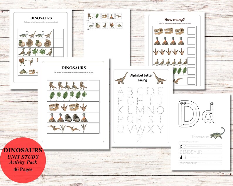 Dinosaurs Unit Study, Preschool Learning Pack (PDF) - Etsy